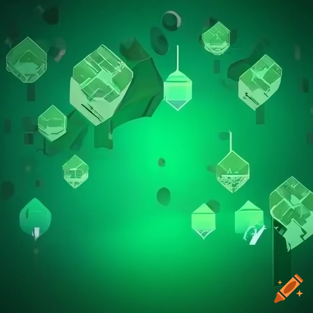 Green eco-friendly blockchain banner background