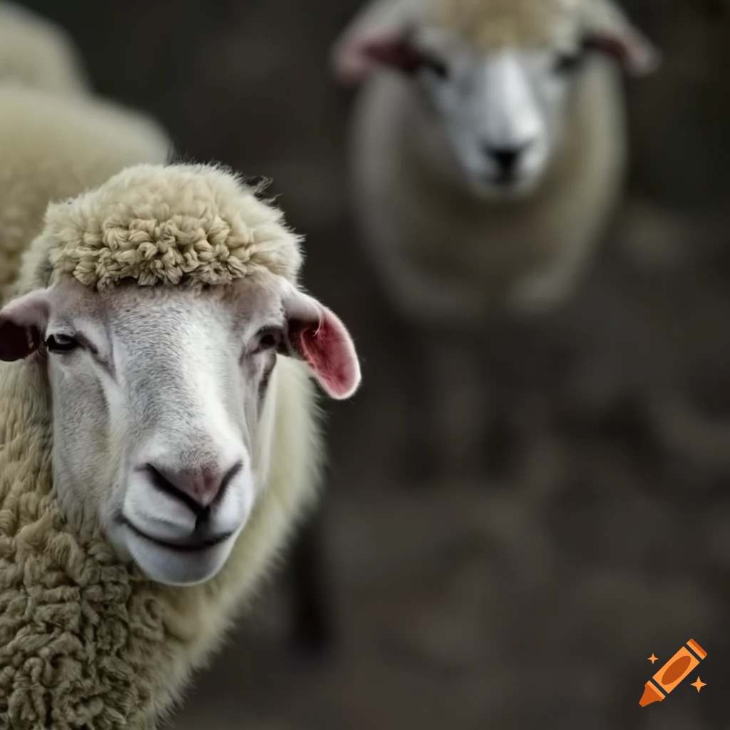 Funny image of a sheep using a pc