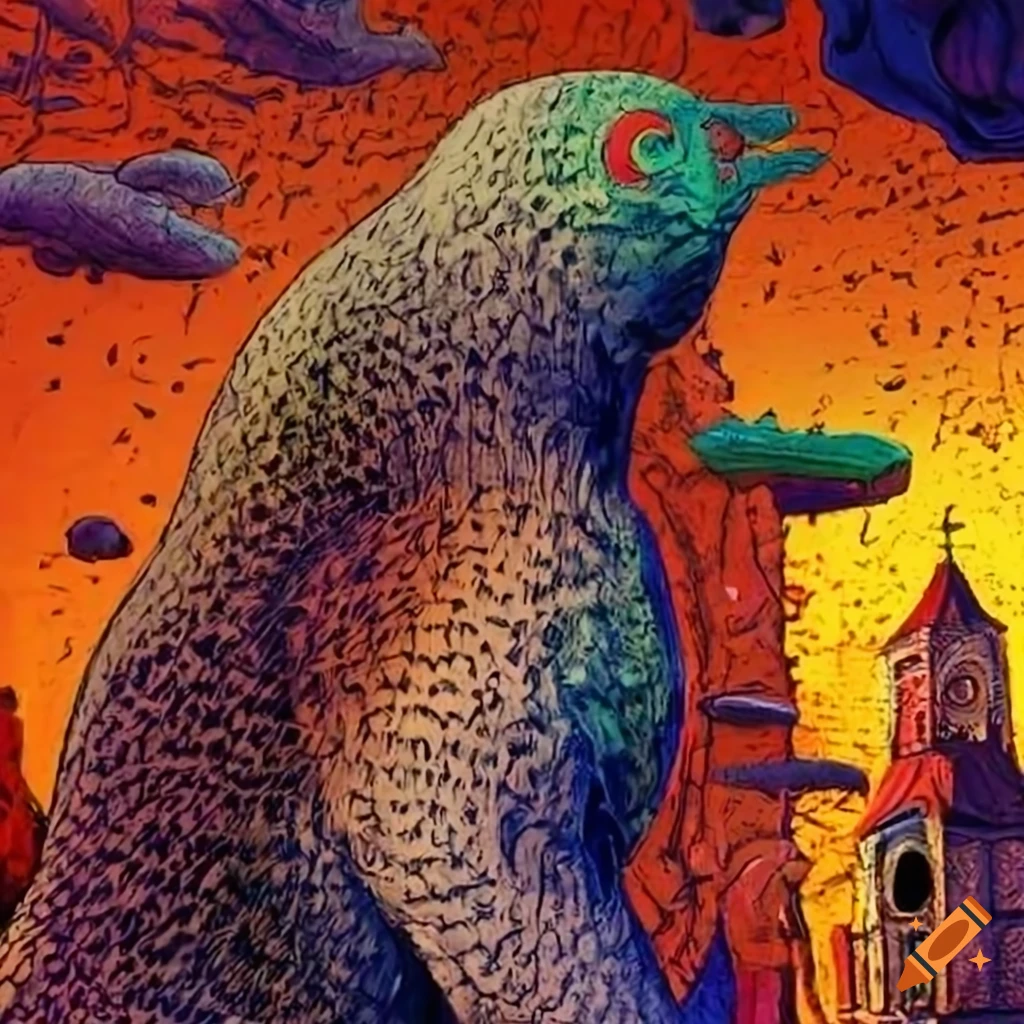 Colorful 3D illustration of a Medieval Bestiary on Craiyon