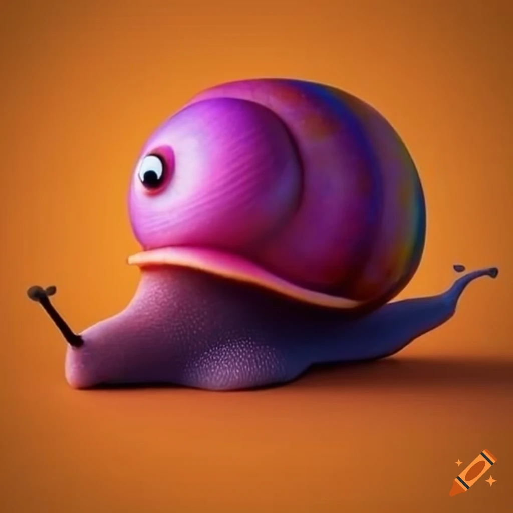 Colorful and funny snail