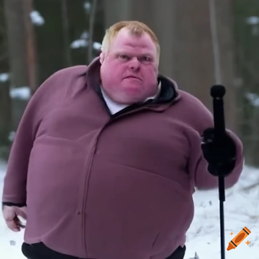 Satirical image of rob ford eating snowballs
