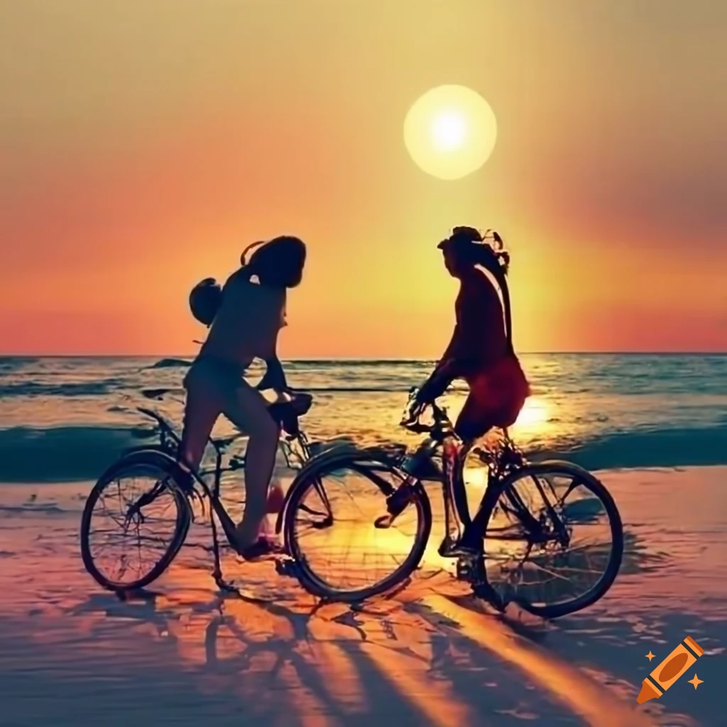 Group of friends cycling together