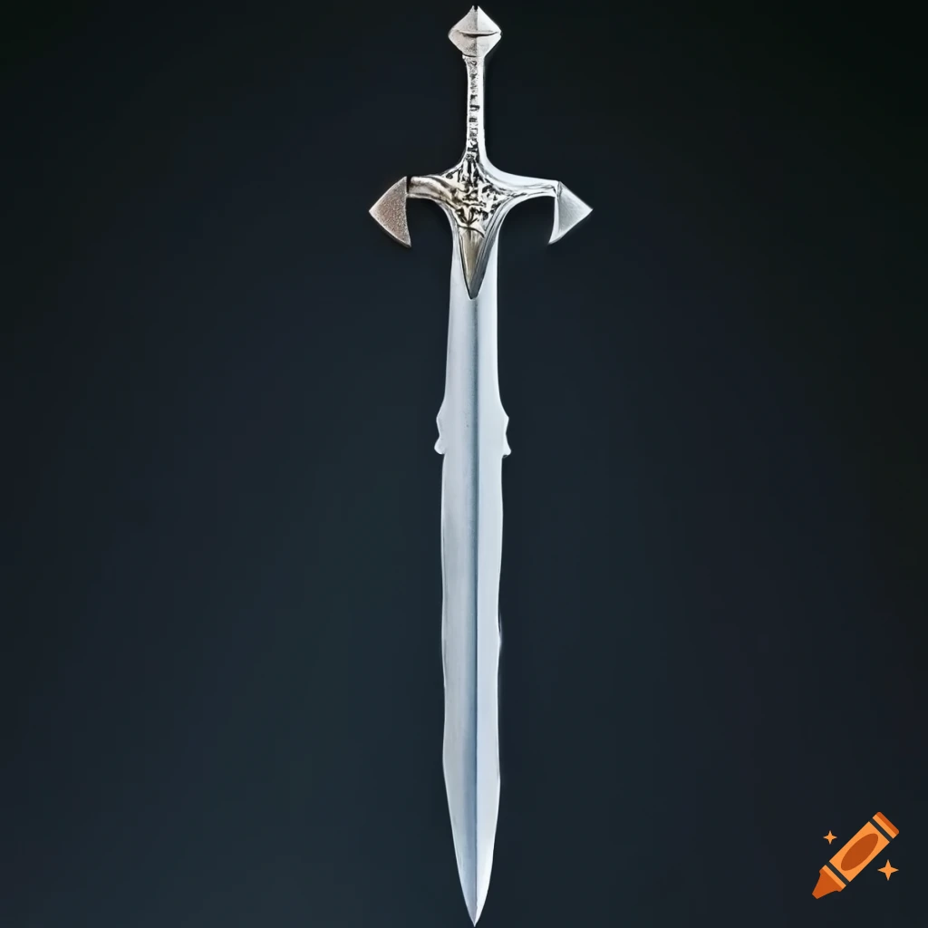 Excalibur sword standing upright