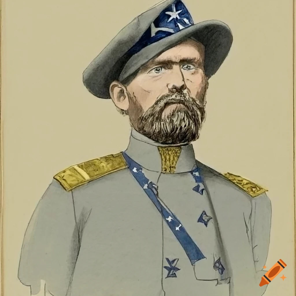 Colorful sketch of a confederate soldier during the American Civil War ...