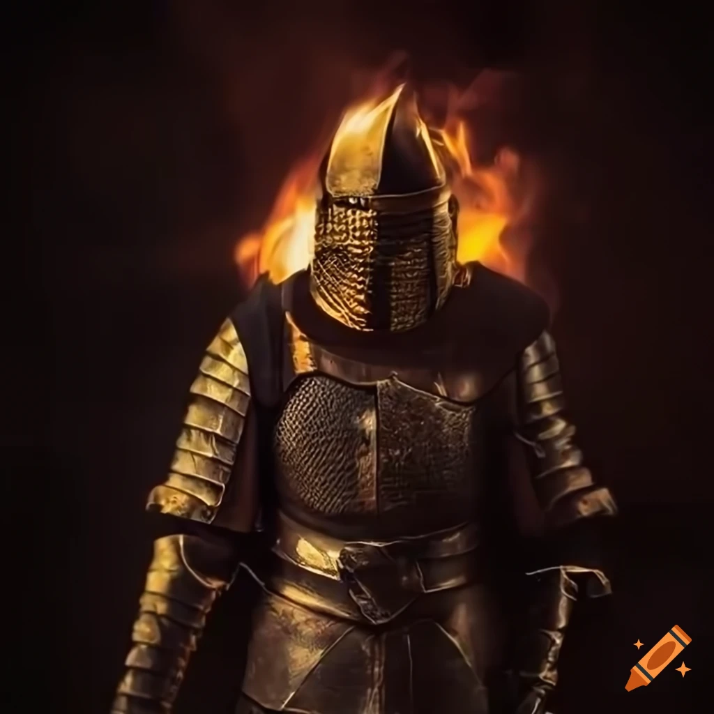 Illustration of an angry knight with a broken helmet