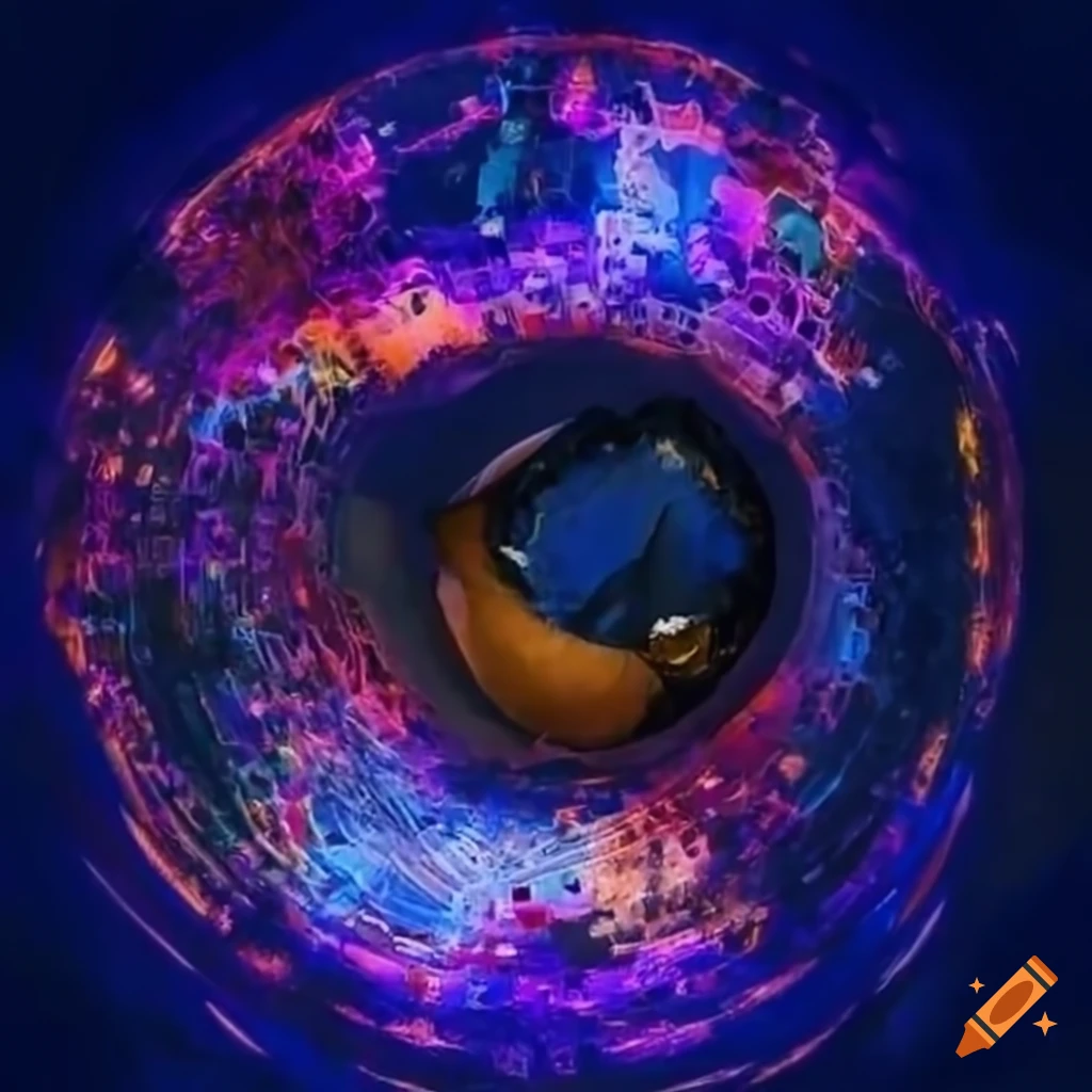 Concept art of future society in birds eye view