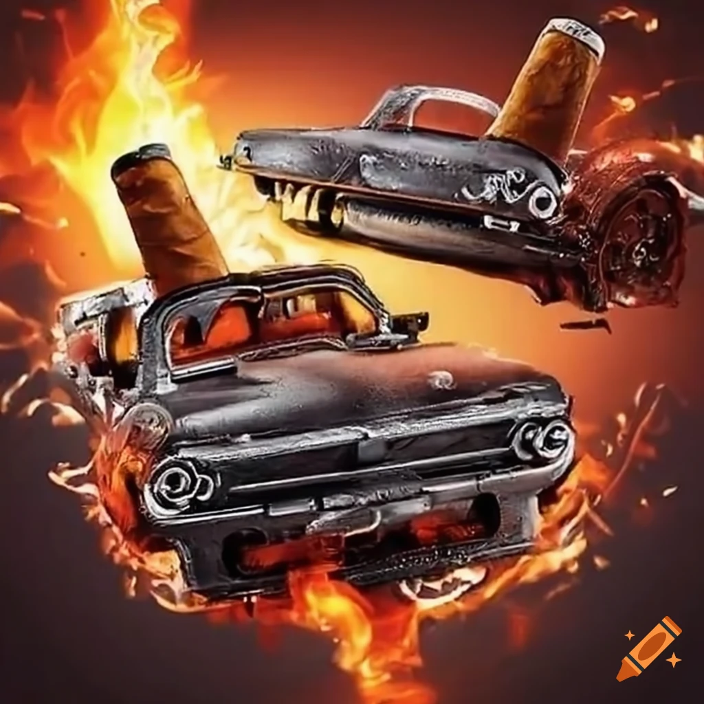 Image of beer, explosions, and cars on Craiyon