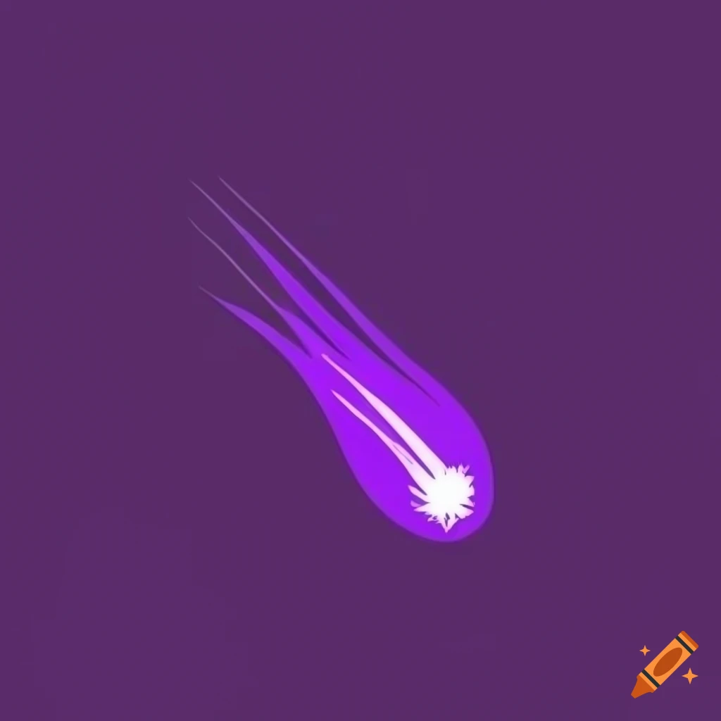 Purple meteor icon on white background