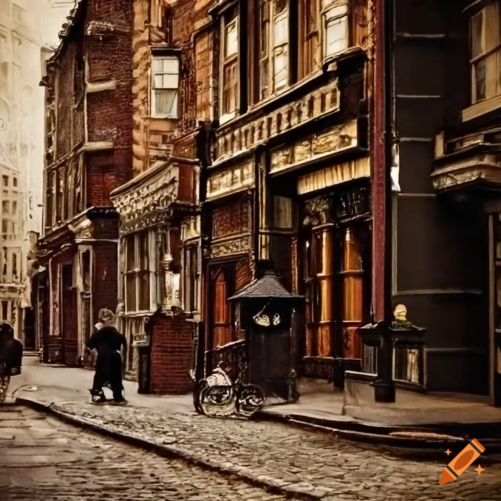 Victorian street scene on Craiyon