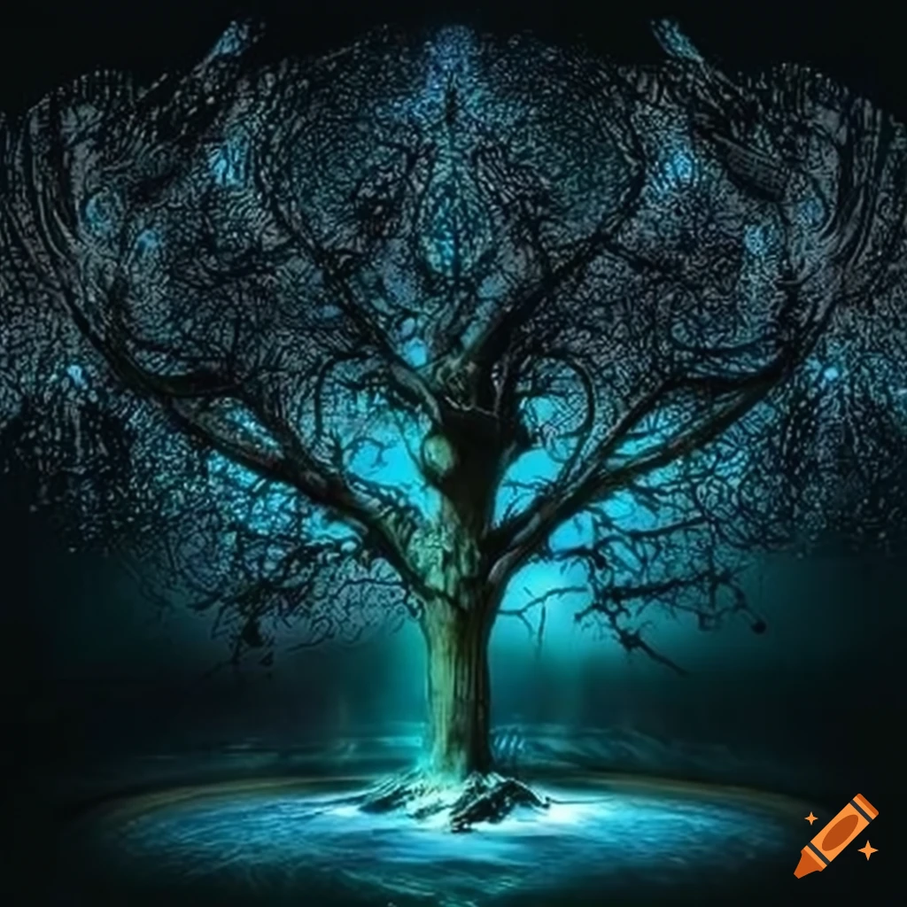 Conceptual artwork of a tree of dimensions