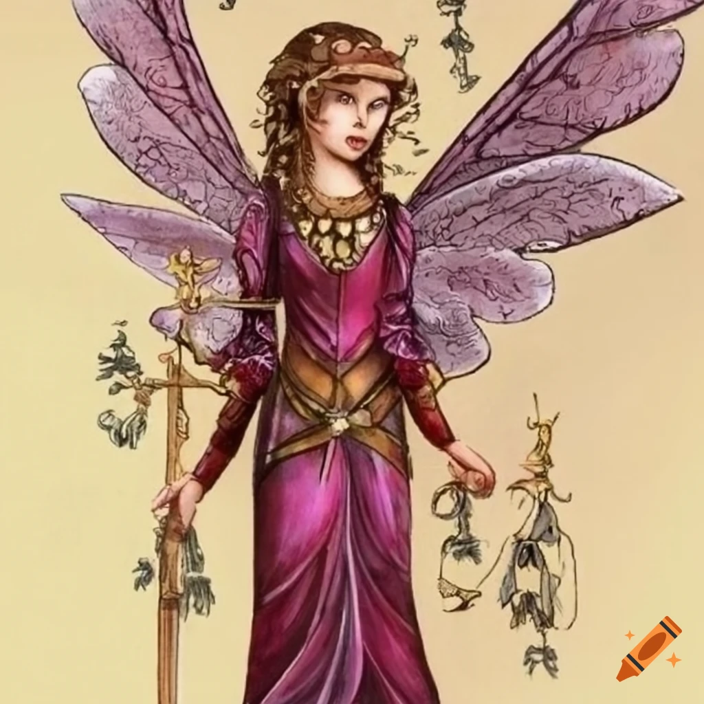 Enluminure of a medieval fairy on Craiyon