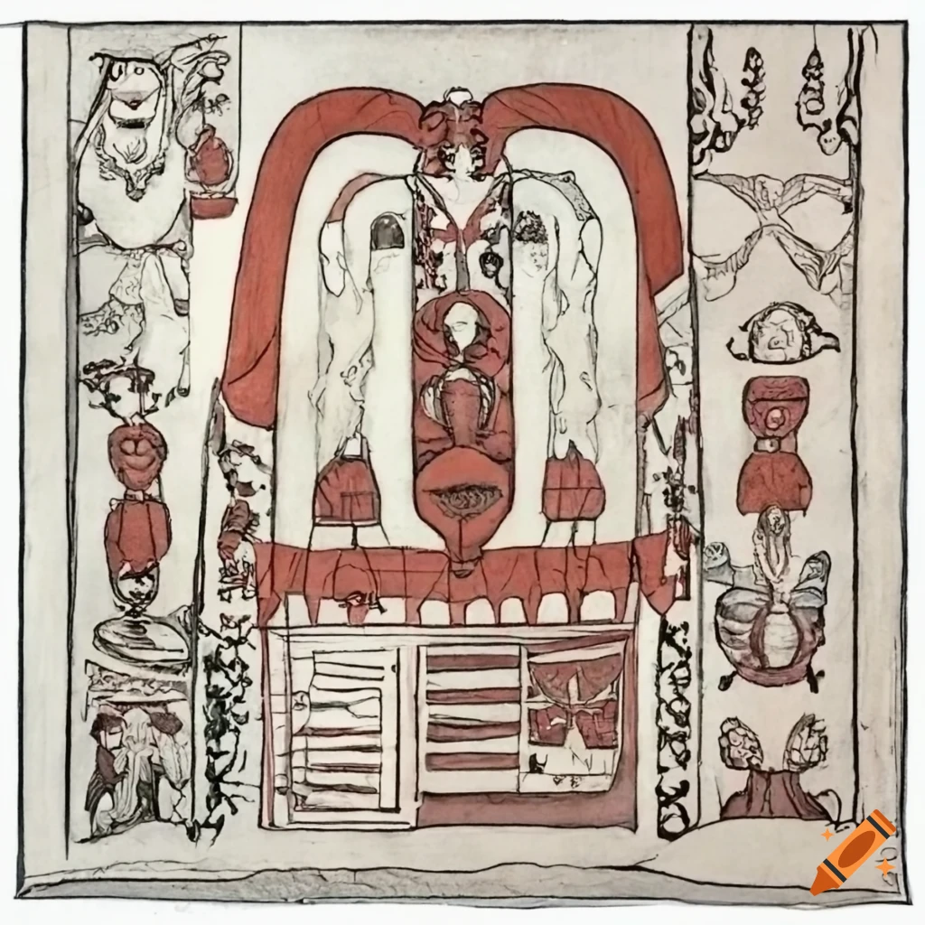 Diagram of a marae on Craiyon