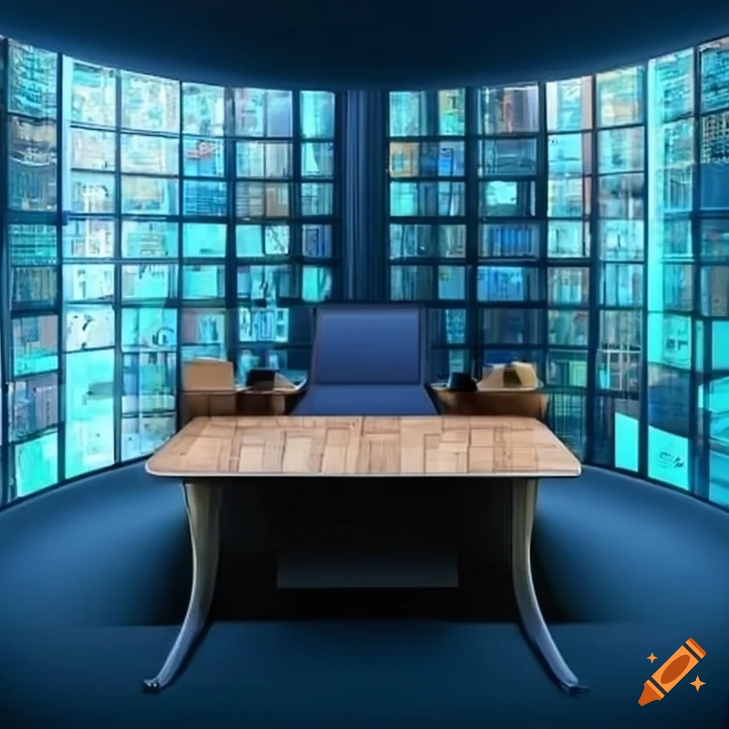 Ceo desk with multiple screens