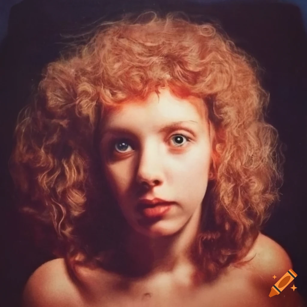 Vibrant vintage polaroid portrait of a 70's art student on Craiyon