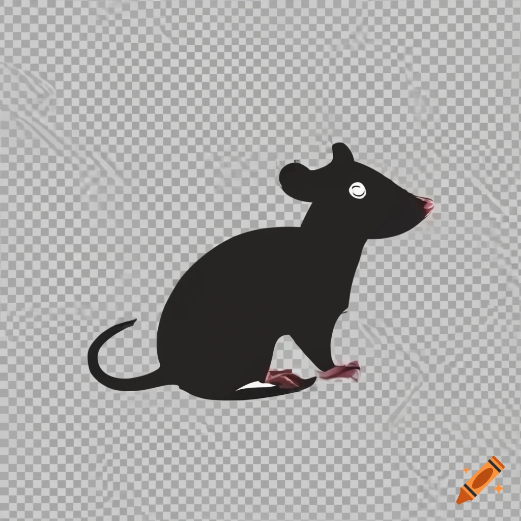 Clean and simple rat logo on transparent background