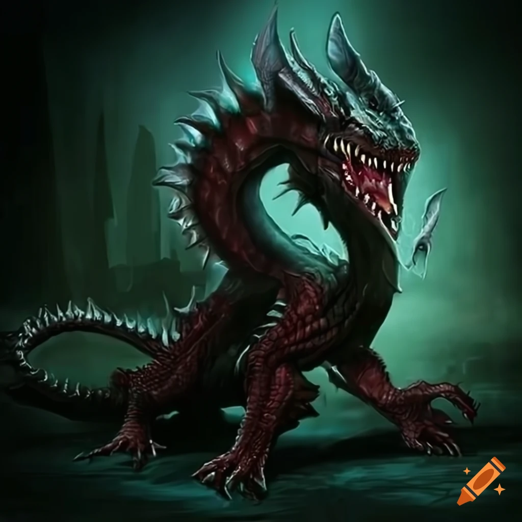 Digital art of a mutant dragon