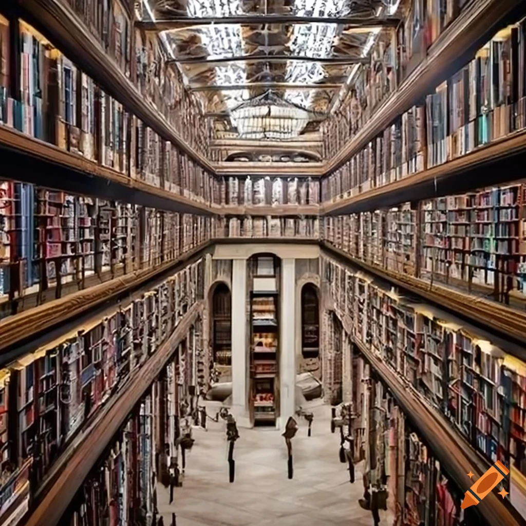 Vibrant library in a renovated warehouse