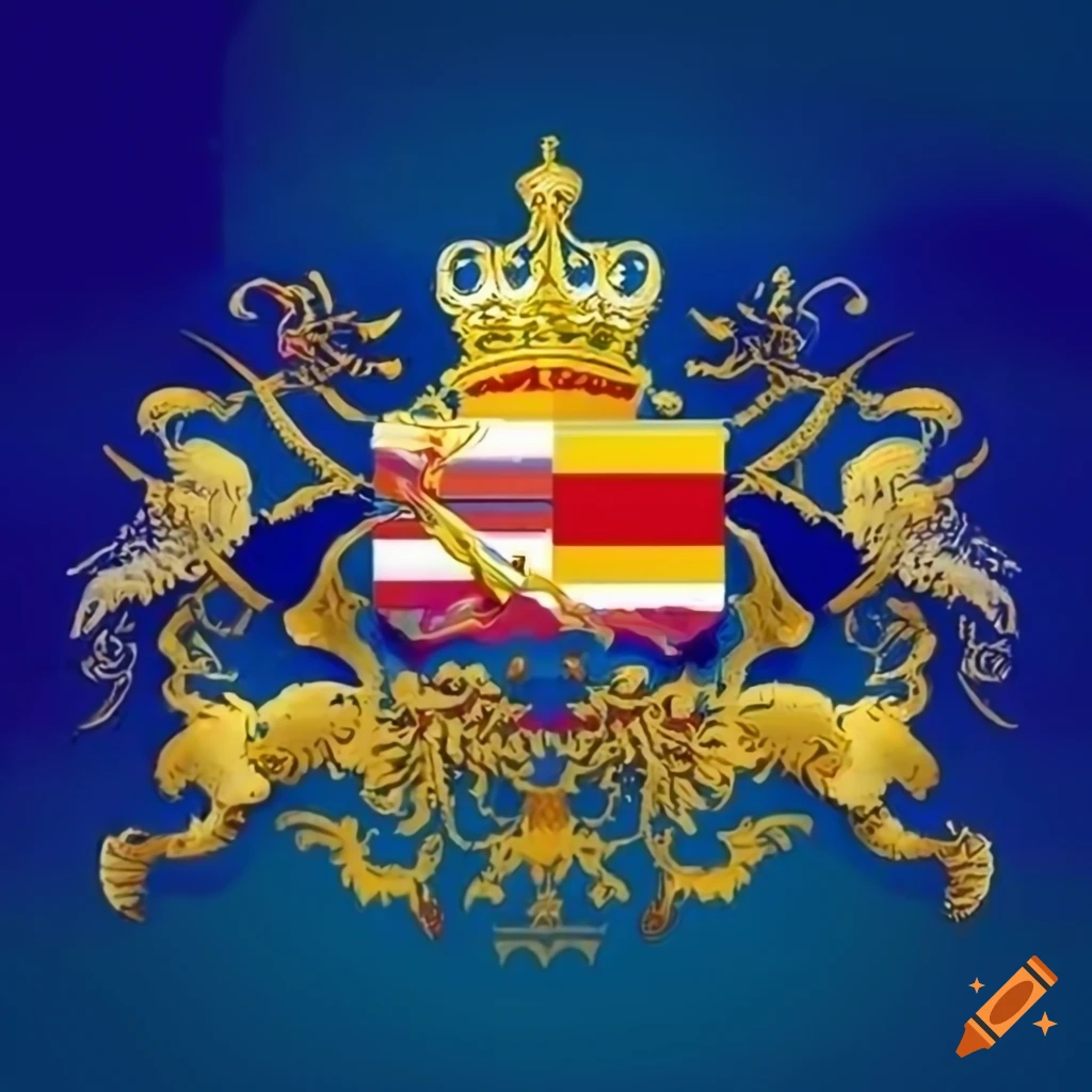 Unique design of a royal flag with light and gold colors on Craiyon