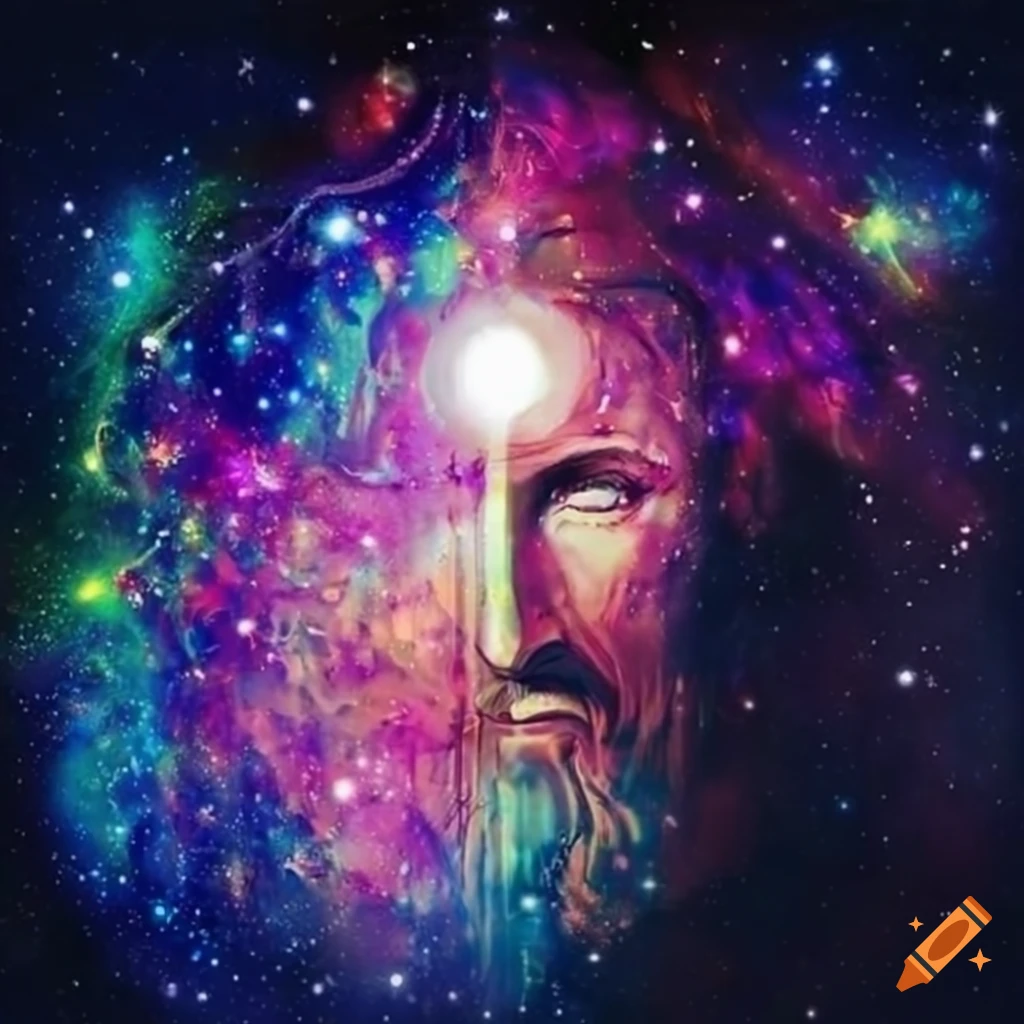 Artwork of galaxy brain jesus on Craiyon