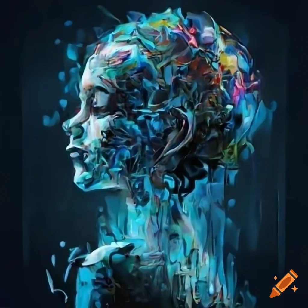 Abstract painting representing ai in higher education