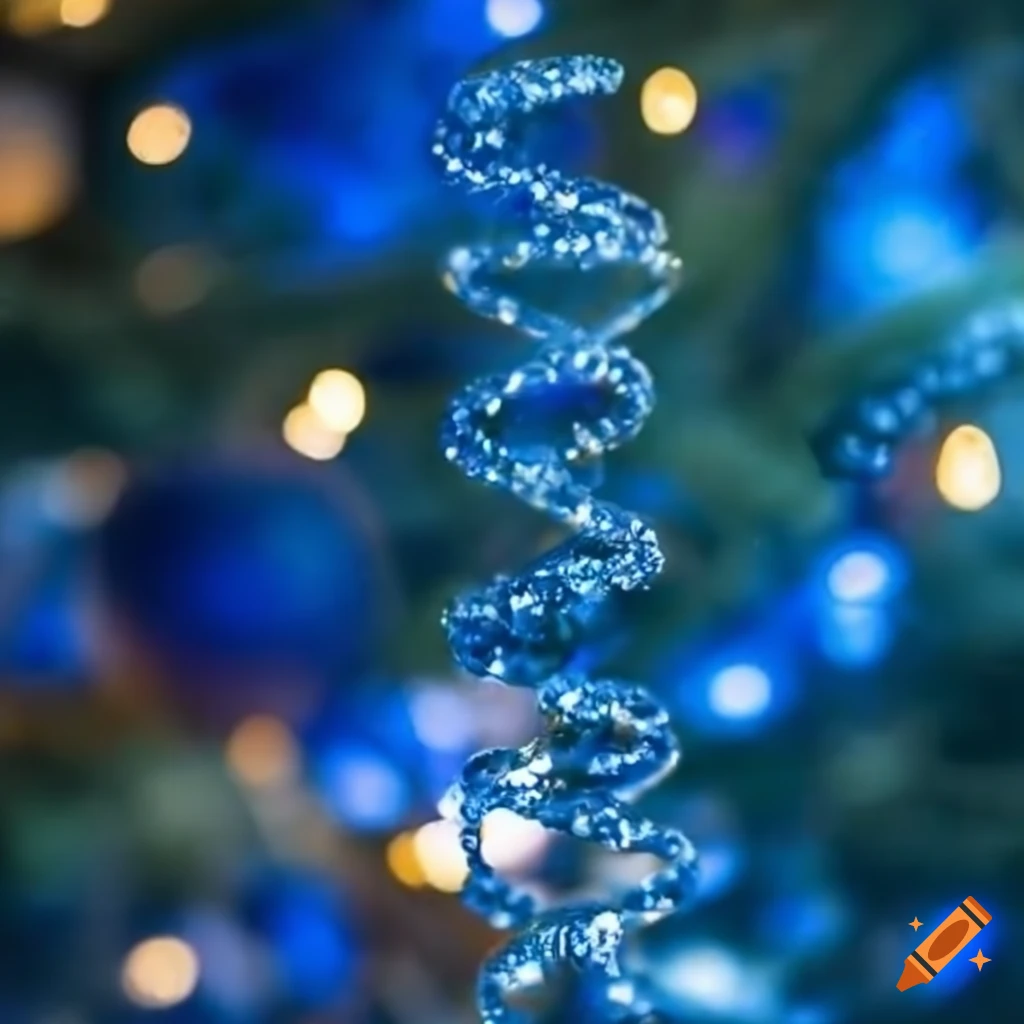 Blue double helix christmas tree on Craiyon