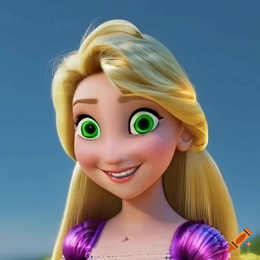 3d rapunzel disney princess with long blond hair