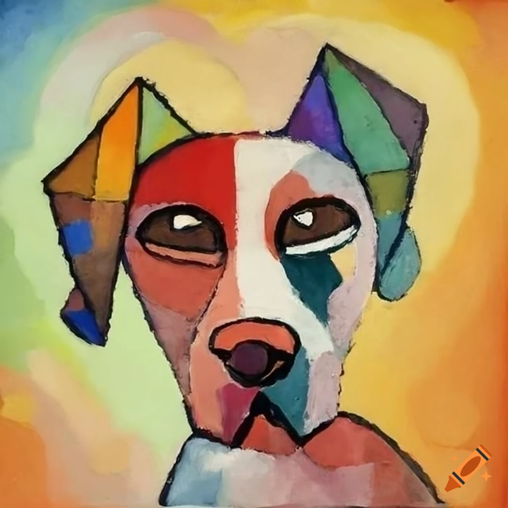 Painting of a dog with a kite by kandinsky and paul klee