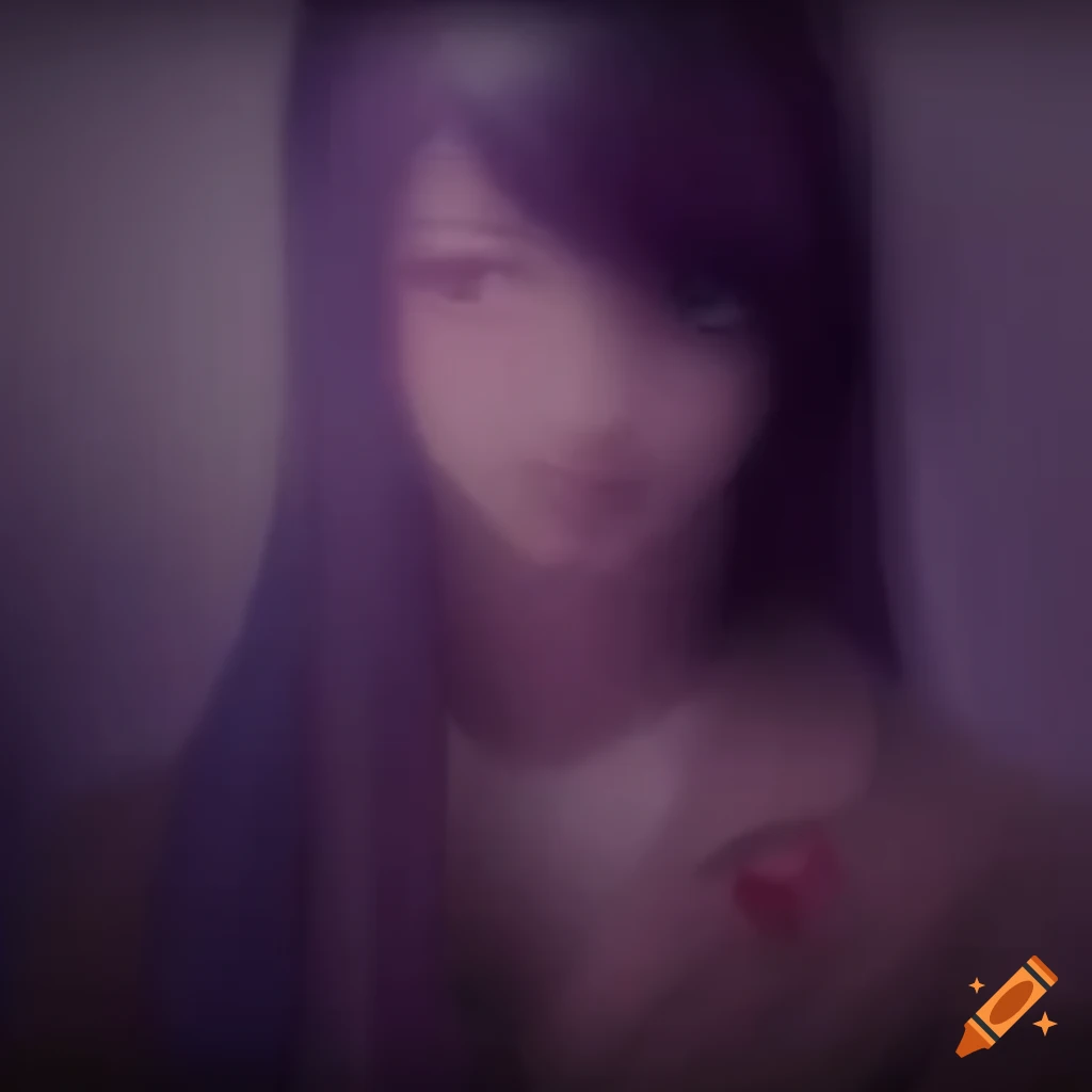 Yuri from Doki Doki Literature Club in a cursed state on Craiyon