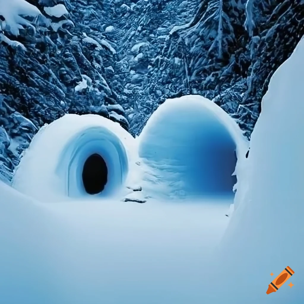 Snow tunnel in a winter wonderland