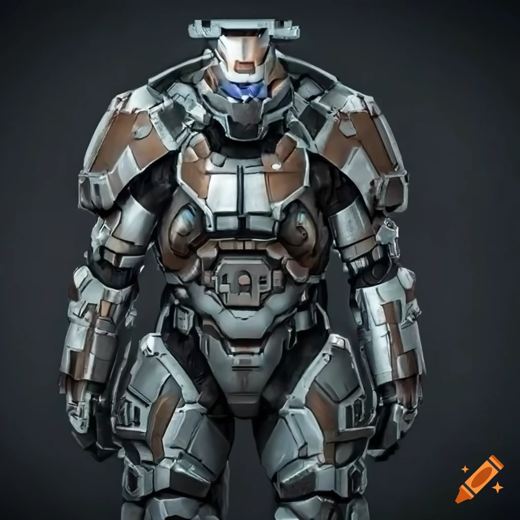 Sci-fi power armor in full body shot