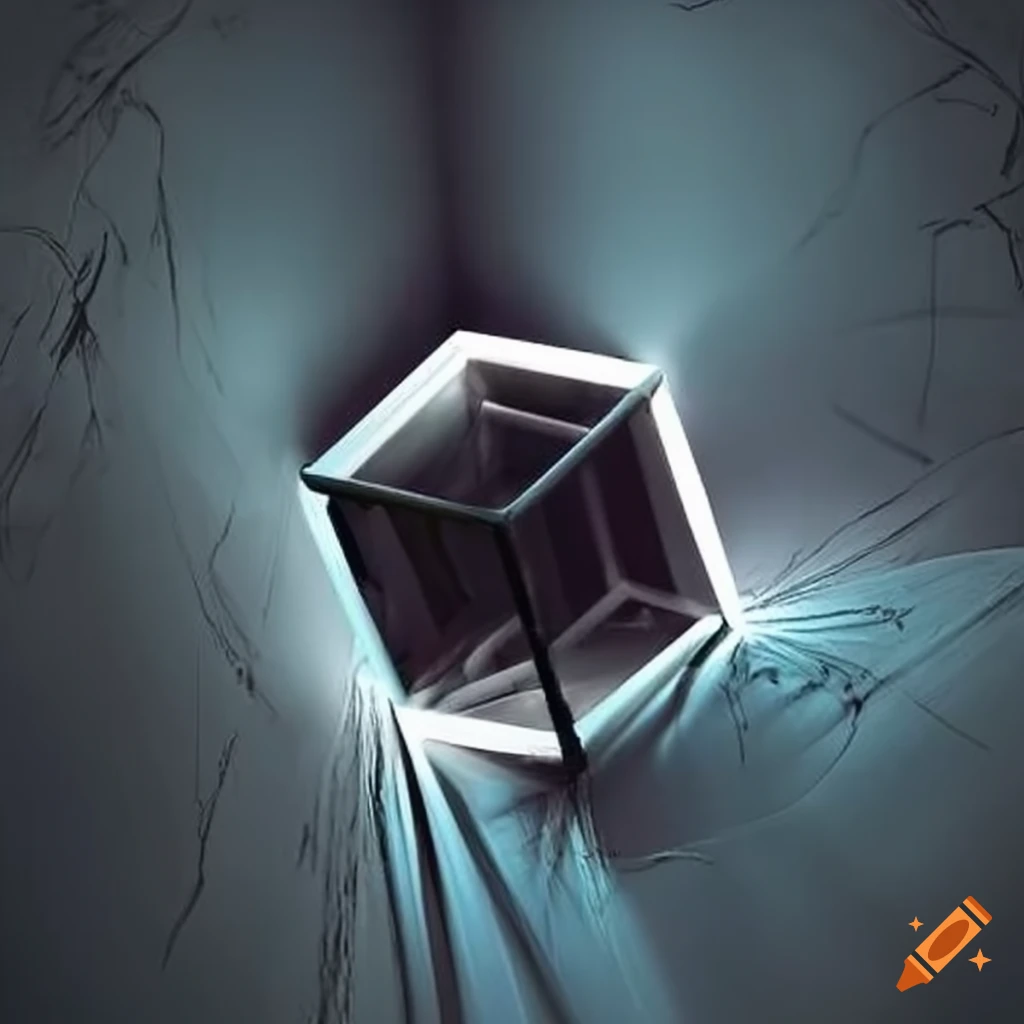 Haunting hollow cube artwork on Craiyon