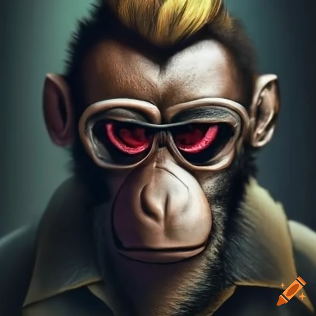 Image of a cool monkey wearing sunglasses