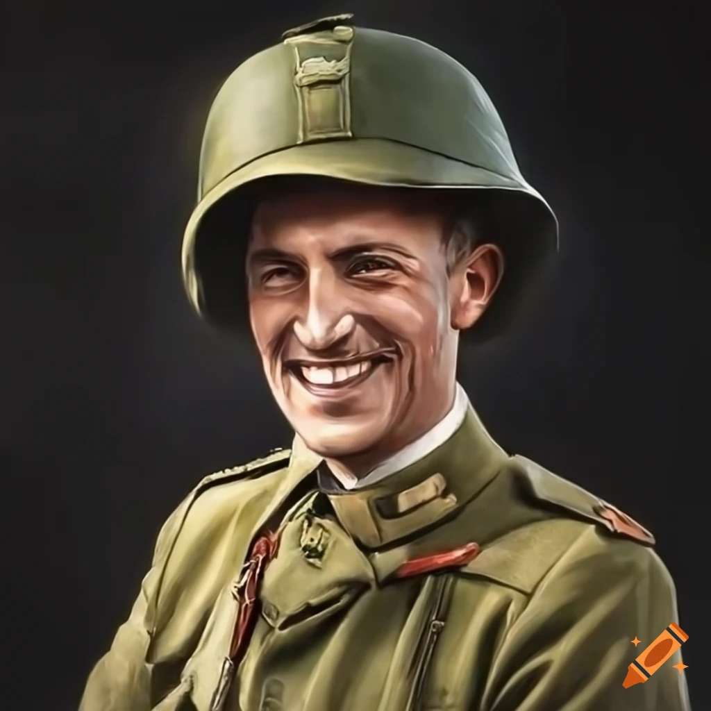Closeup portrait of an Australian soldier in uniform on Craiyon
