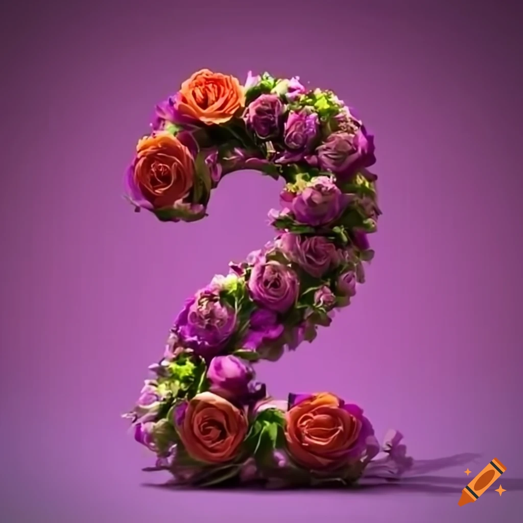 Flower arrangement to celebrate an anniversary with number 2