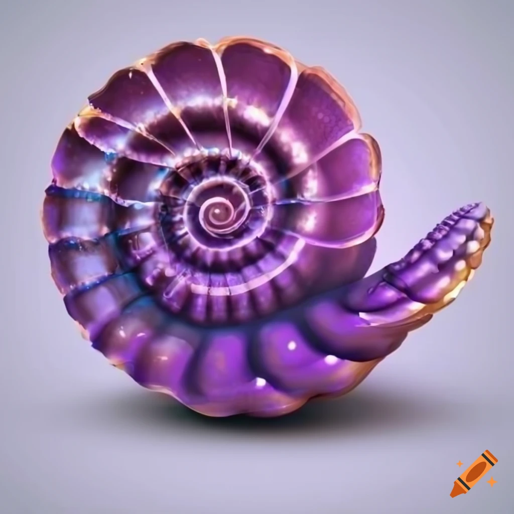 Cartoon purple seashell on a white background