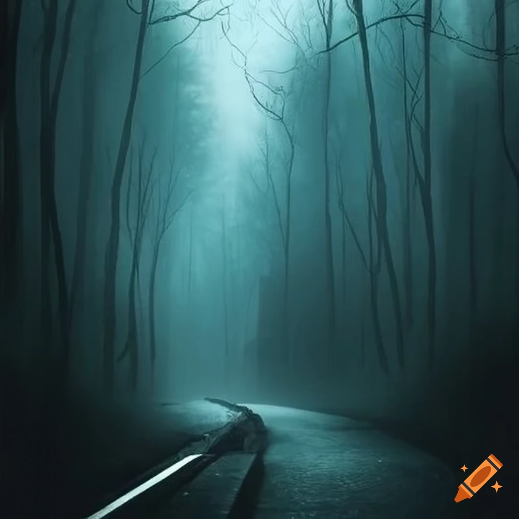 Image of a misty crossroads