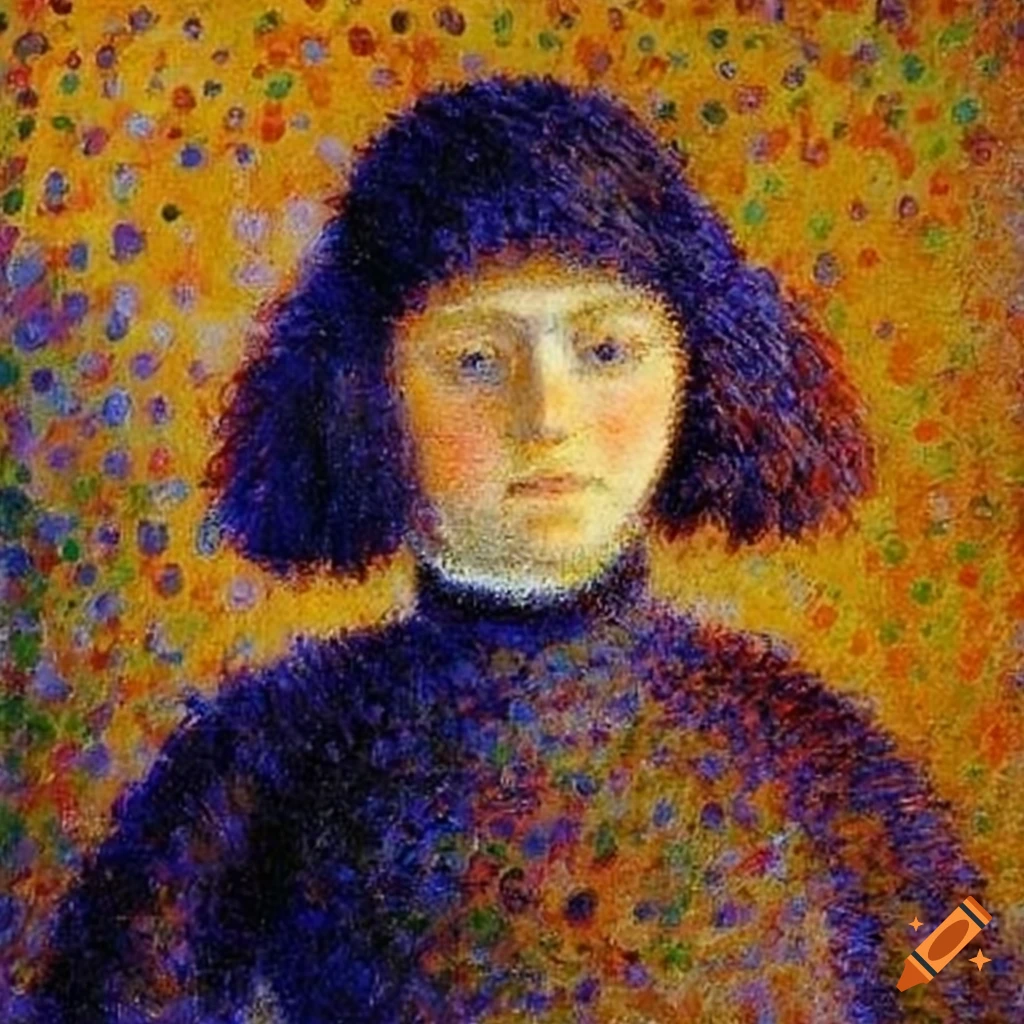 Georges seurat's pointillism artwork of astolfo