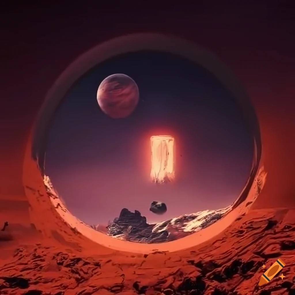 Billboard of a futuristic mining company on an alien planet on Craiyon