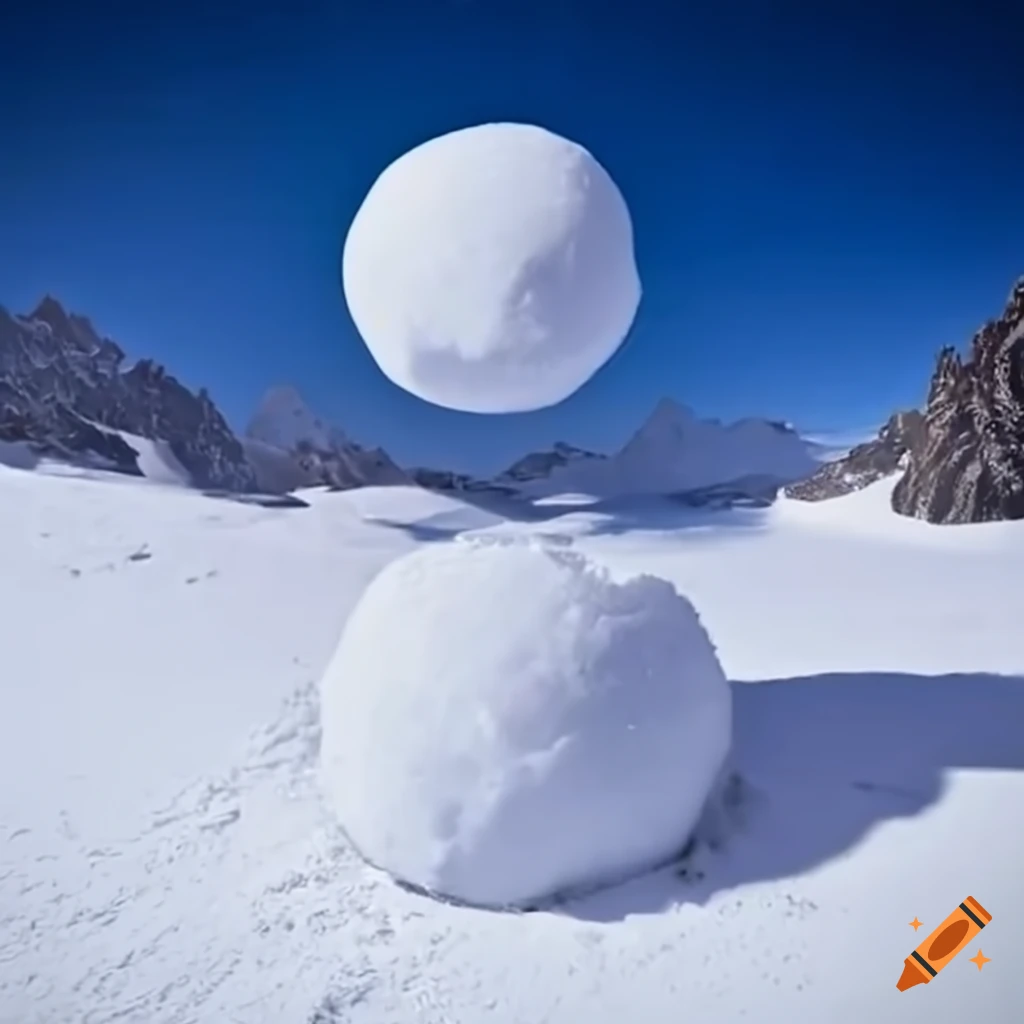 Snowball rushing towards the viewer