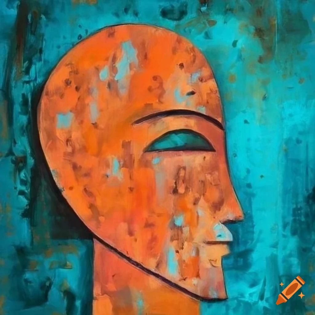 Cubism painting of a man tangled in knots on Craiyon