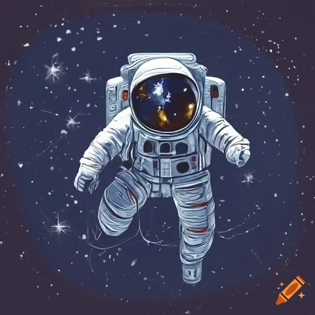 Astronaut floating in space on Craiyon