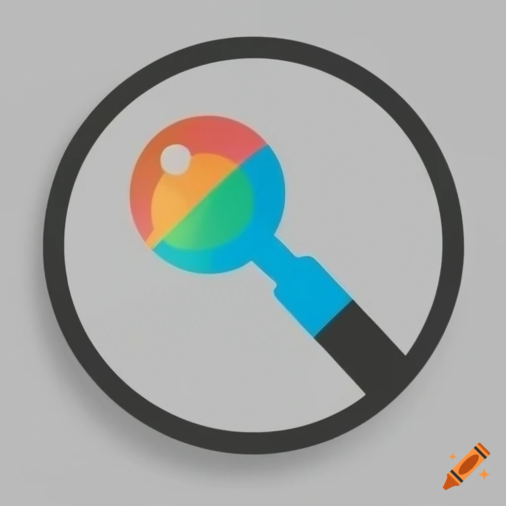 Logo of an app with a magnifying glass