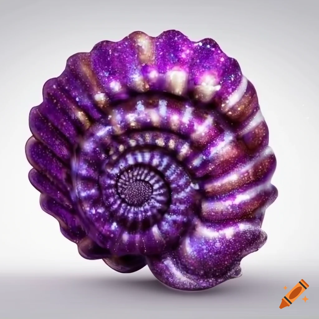 Cartoon illustration of a purple spiral seashell
