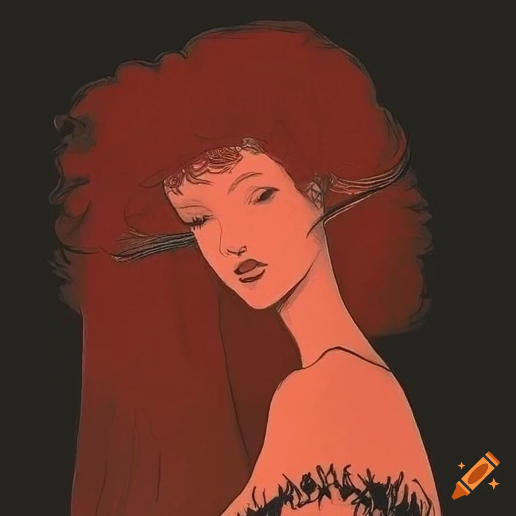 Minimalistic portrait of a ginger woman