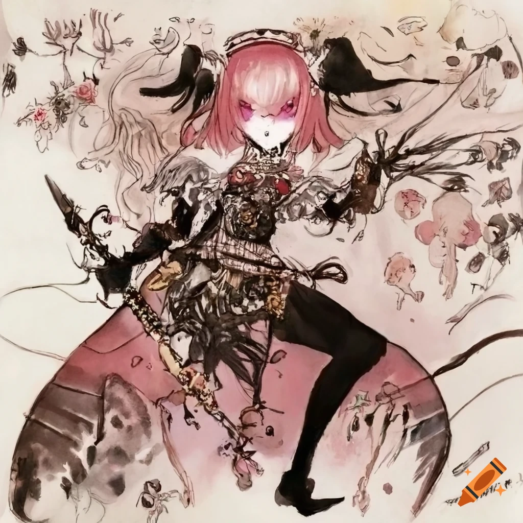 Astolfo character concept art by Yoshitaka Amano on Craiyon