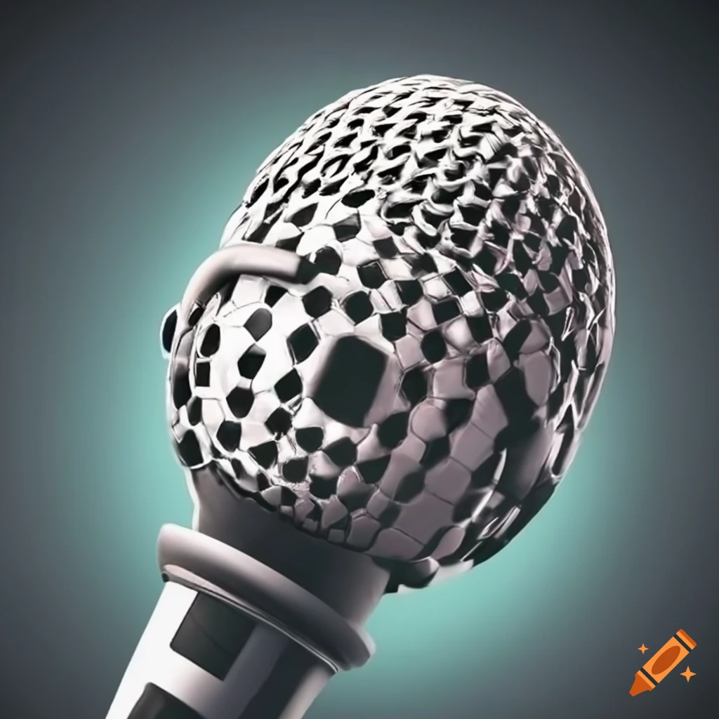 Morphing football turning into a microphone