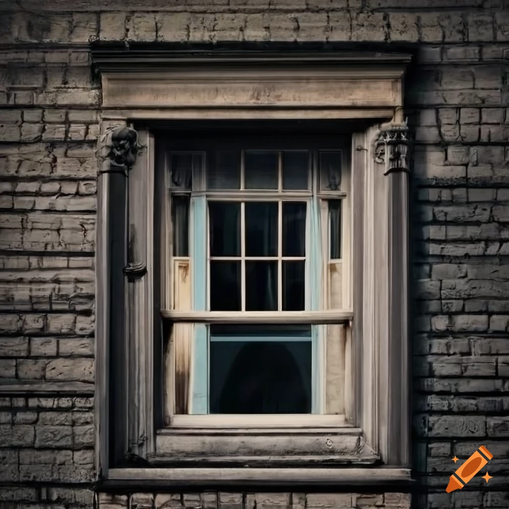 Front view of a black haussmannien window