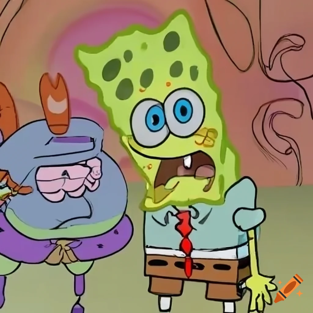 Spongebob squarepants arguing with wife