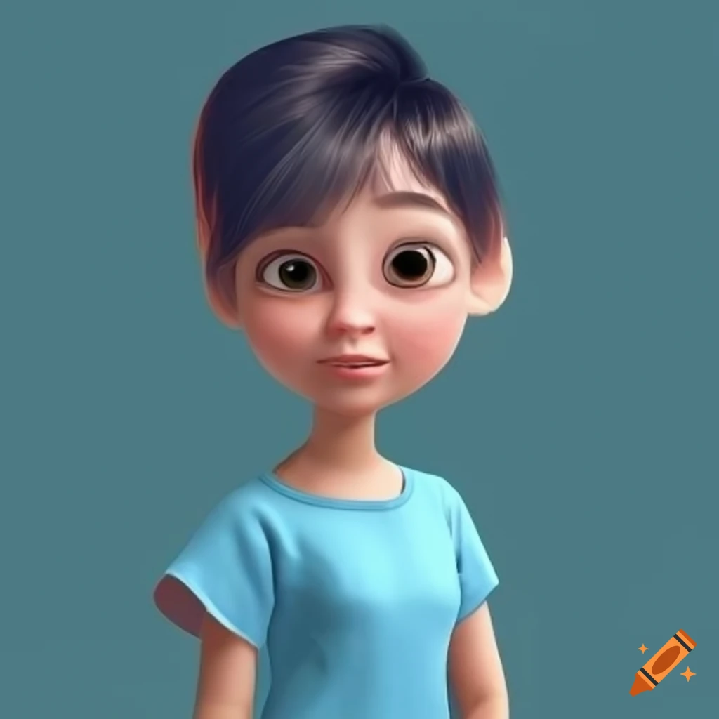 3d character of a stressed student in a blue university shirt on Craiyon