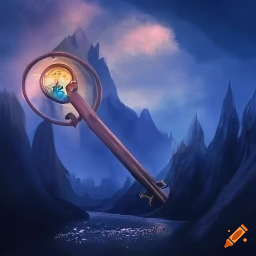 Image of mystical keys unlocking a bridge on Craiyon